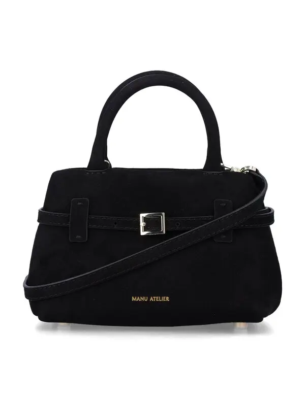 Manu Atelier Structured Top Handle Bag - Nero