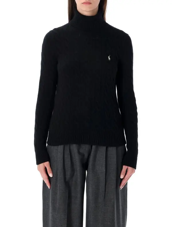 Polo Ralph Lauren Cable-knit Turtleneck Sweater In Wool-cashmere Blend