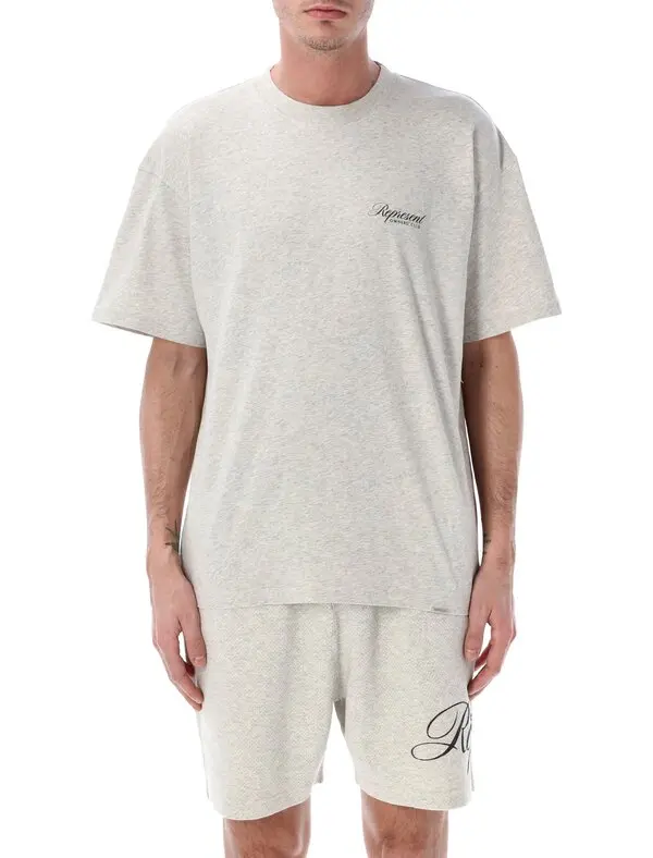 REPRESENT Oversized Graphic T-shirt With Ribbed Neckline - Cream Marl
