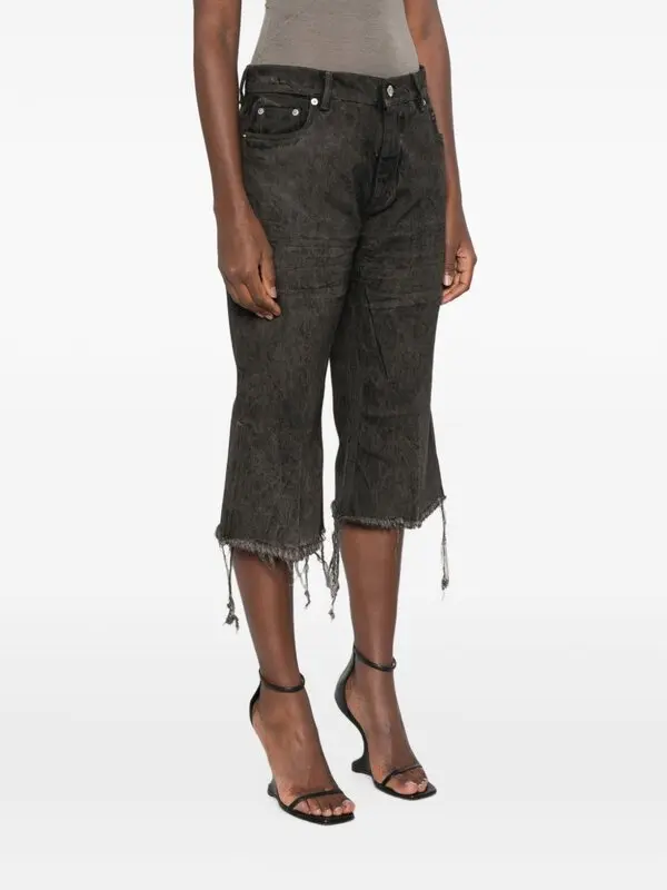 Rick Owens Denim Slim Bermuda Shorts