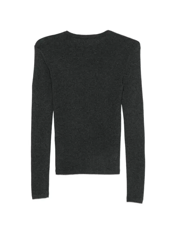 LISA YANG Vivian Cotton And Cashmere Long Sleeve T-shirt - Blue