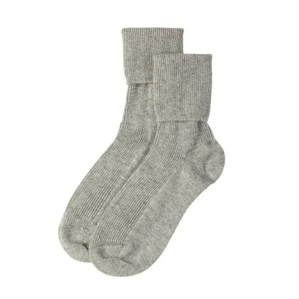 PEACOCK ALLEY Johnstons Of Elgin Cashmere Ankle Sock - Silver