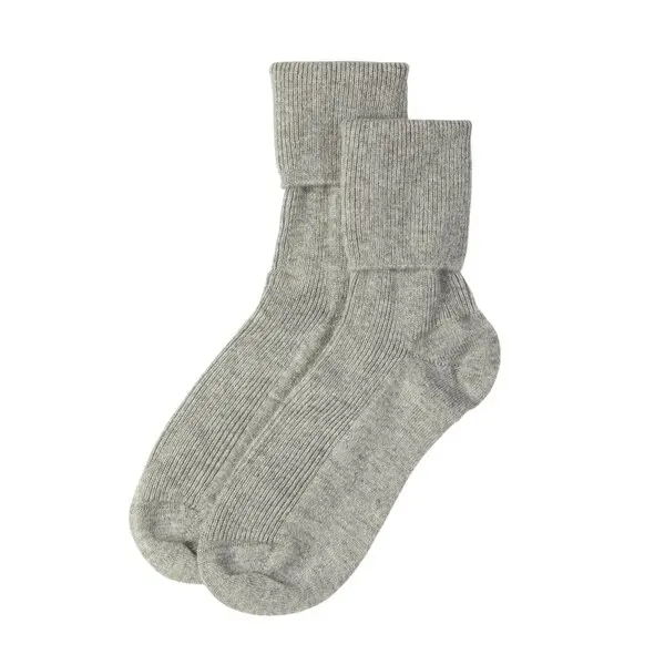 PEACOCK ALLEY Johnstons Of Elgin Cashmere Ankle Sock - Silver
