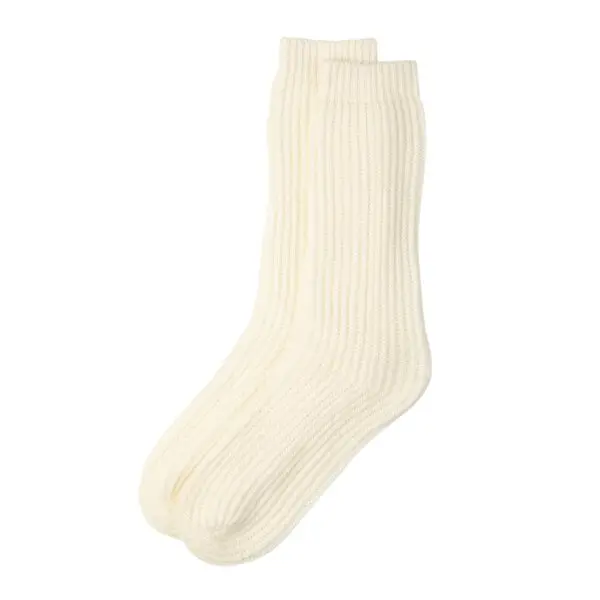 PEACOCK ALLEY Johnstons Of Elgin Cashmere Luxe Ribbed Bed Sock - Carbon