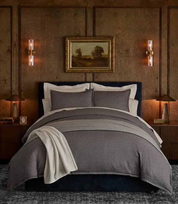PEACOCK ALLEY Savoy Jacquard Duvet Set - Platinum