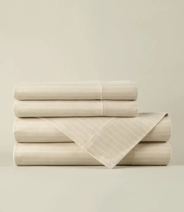 PEACOCK ALLEY All Seasons Brushed Cotton Sheet Set - Pearl