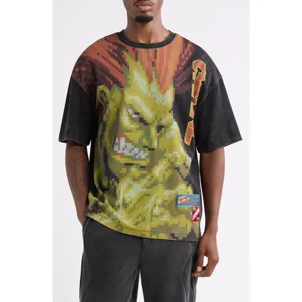 CRIMINAL DAMAGE X Street Fighter Ii Blanka T-shirt - Washed Black