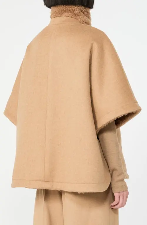 Max Mara Double Breasted Wool Blend Cape