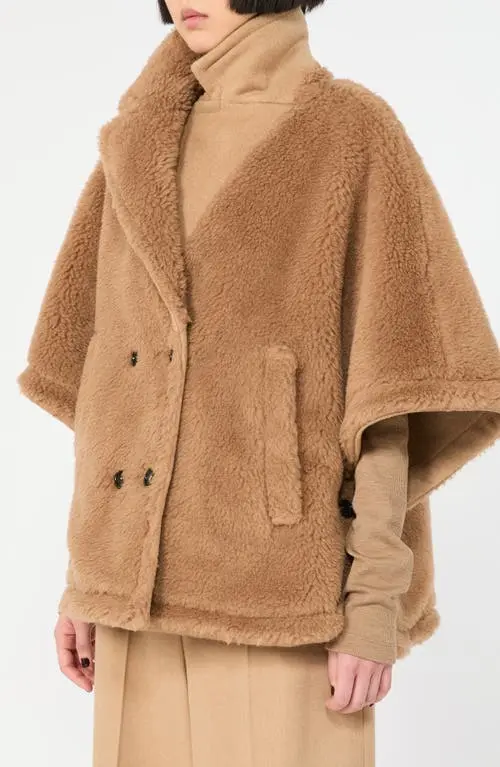 Max Mara Double Breasted Wool Blend Cape