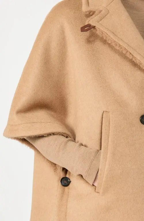 Max Mara Double Breasted Wool Blend Cape