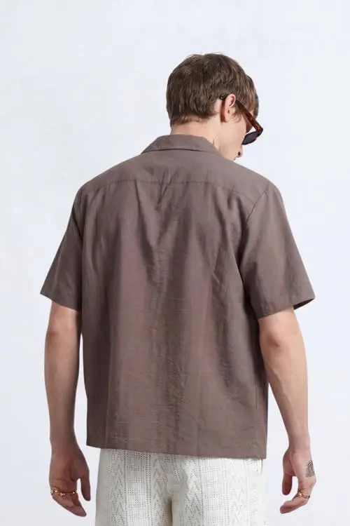 TWISTED TAILOR Huxley Revere Cotton Shirt