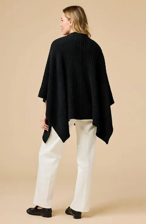 SOFTIES Solid Rib Marshmallow Shawl - Black
