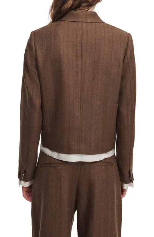 Rag & Bone Lawrence Pinstripe Wool Blend Cropped Blazer