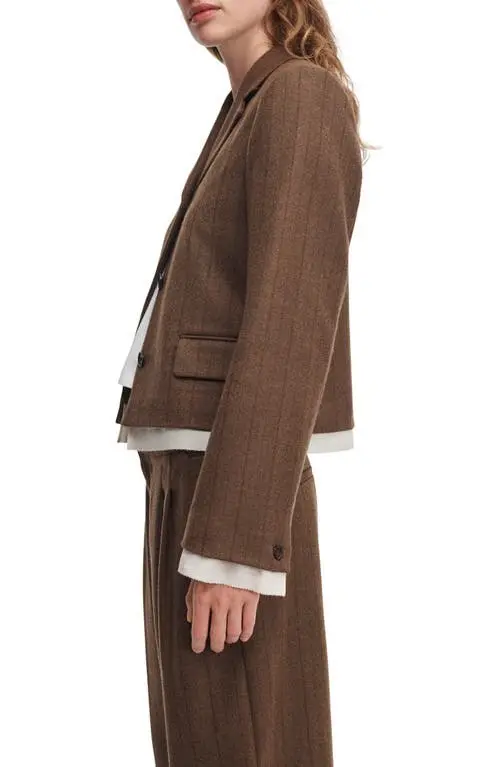 Rag & Bone Lawrence Pinstripe Wool Blend Cropped Blazer