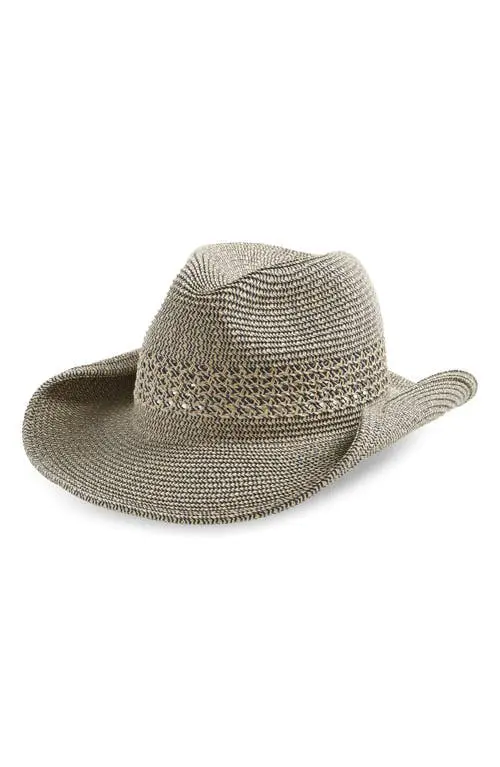 Treasure & Bond Marled Straw Cowboy Hat - Navy Combo