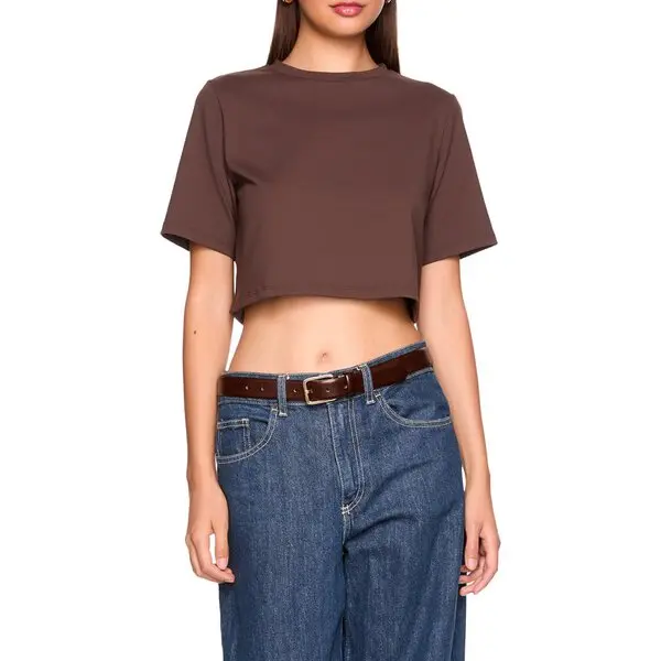 Susana Monaco Boxy Cropped T-shirt - Java