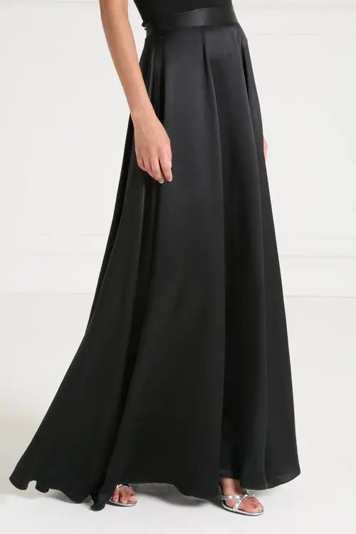 TEMPERLEY LONDON Amerie Satin Skirt - Black