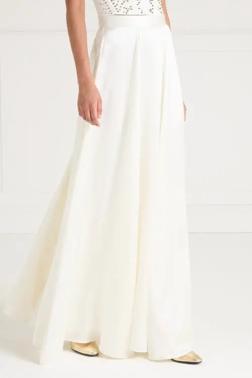 TEMPERLEY LONDON Amerie Satin Skirt - Ivory