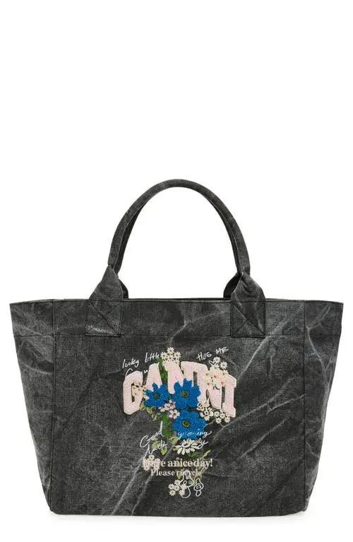 GANNI Medium Trapeze Easy Shopper - Phantom