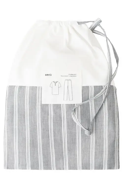Mango Cotton Pajama Henley & Pants Set