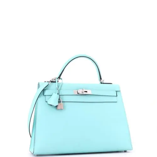 Hermès Kelly Handbag Epsom With Palladium Hardware 32 - Blue