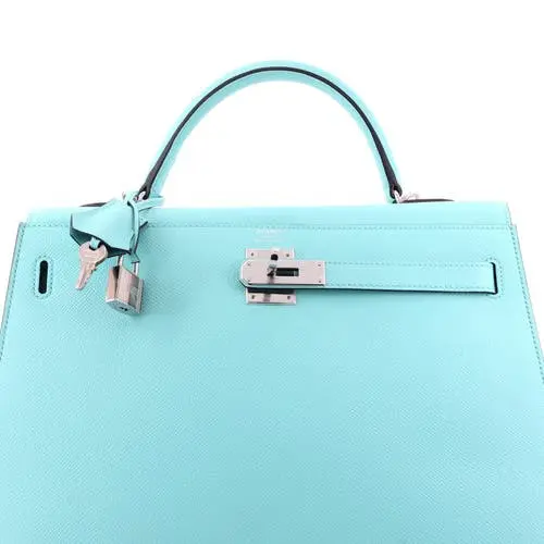 Hermès Kelly Handbag Epsom With Palladium Hardware 32 - Blue