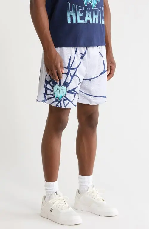 OVERTIME Cold Hearts Graphic Mesh Shorts