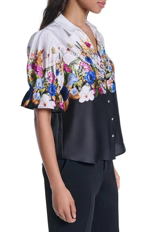 Karl Lagerfeld Paris Floral Ombre Shirt