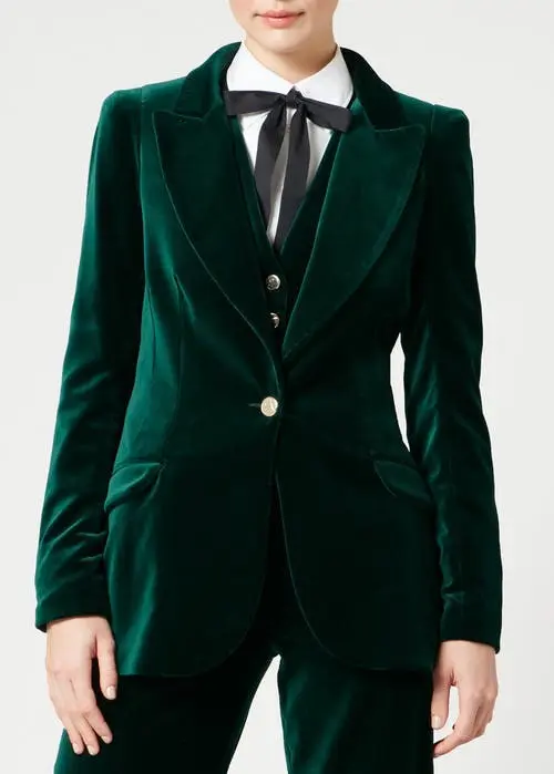 TEMPERLEY LONDON Clove Velvet Jacket - Emerald