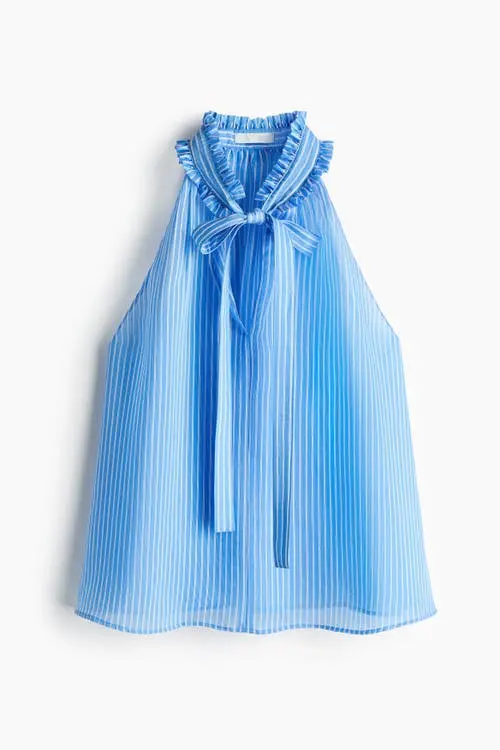 H&M Ruffled Bow-collar Top