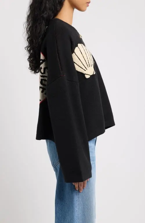 DRESSED IN LALA Sea You Later Boxy Seashell Cardigan