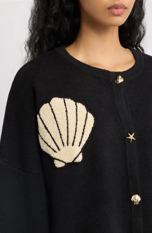 DRESSED IN LALA Sea You Later Boxy Seashell Cardigan