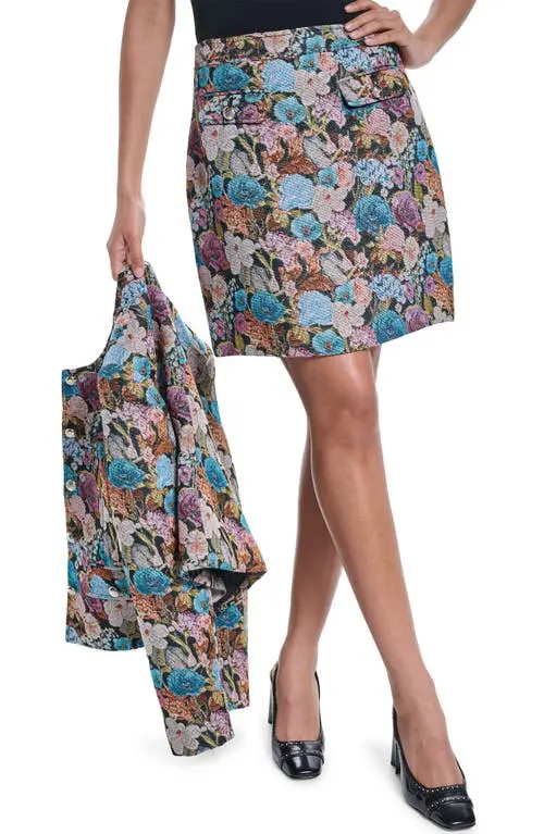 Karl Lagerfeld Paris Floral Jacquard Miniskirt