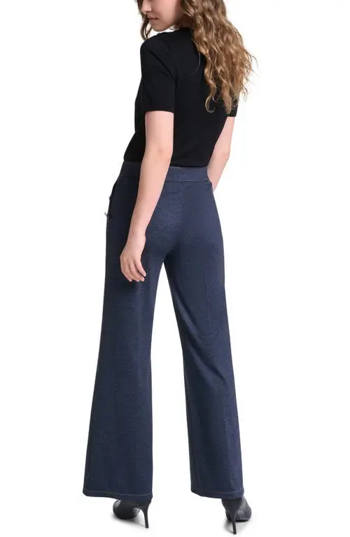 Karl Lagerfeld Paris Pull On Sailor Wide Leg Pants