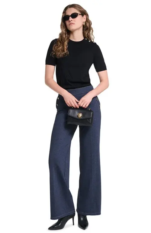 Karl Lagerfeld Paris Sailor Wide Leg Pants