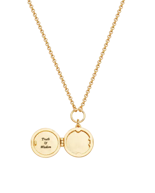 FABLE ENGLAND Snake & Blossom Locket Necklace