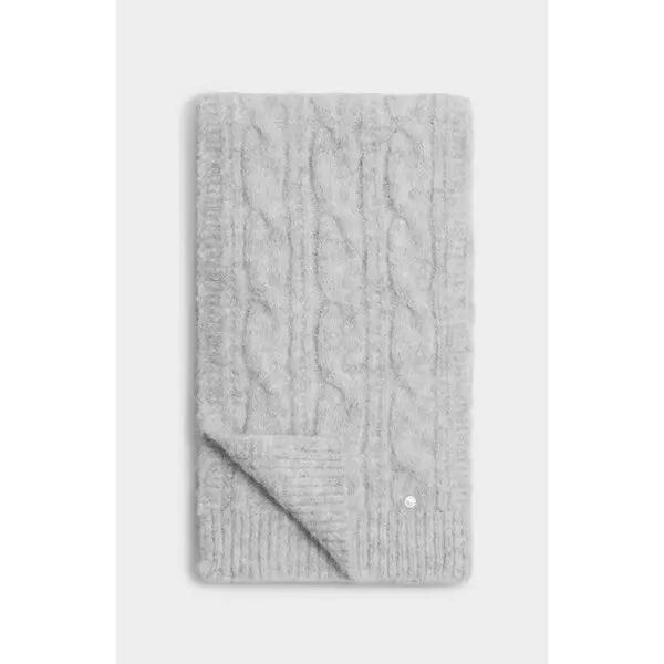 KATIE LOXTON Cable Knit Scarf - Light Grey