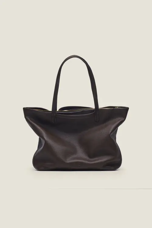 WOOL & OAK Rove Organized Leather Travel Tote - Chocolate
