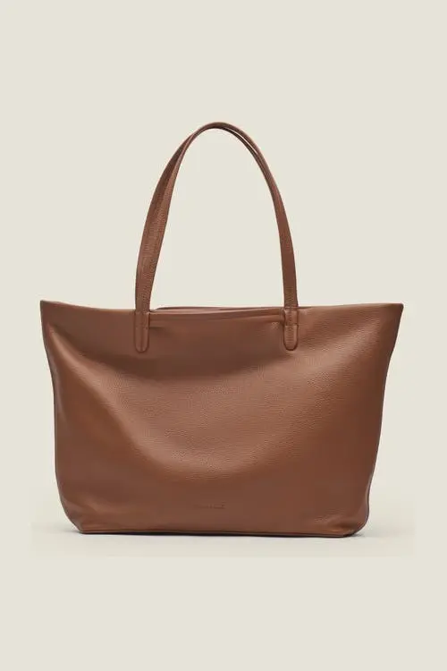 WOOL & OAK Rove Organized Leather Travel Tote - Sand