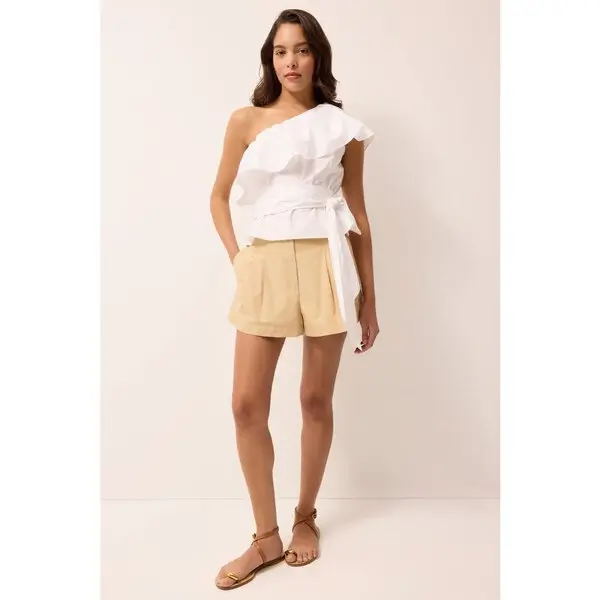 MARIE OLIVER Idah One-shoulder Ruffle Top - Optic