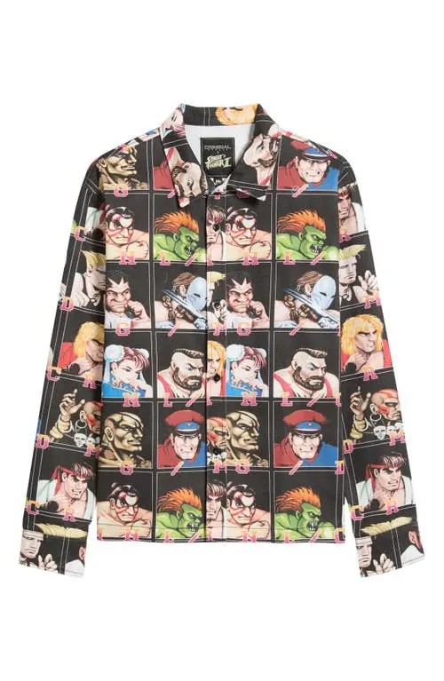 CRIMINAL DAMAGE X Street Fighter Ii Arcade Cotton Button-up Shirt