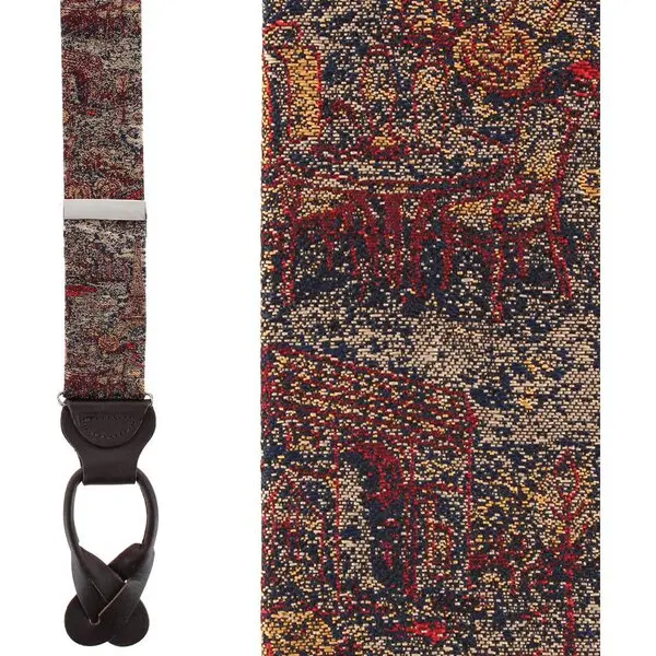 Trafalgar Paris Tapestry Silk Novelyt Button End Suspenders - Multiple