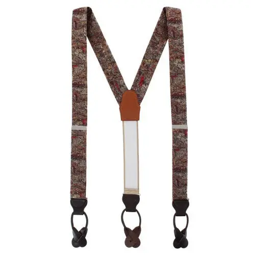 Trafalgar Paris Tapestry Silk Novelyt Button End Suspenders