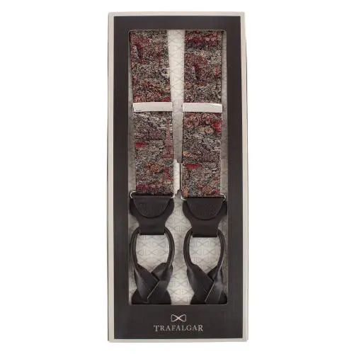 Trafalgar Paris Tapestry Silk Novelyt Button End Suspenders