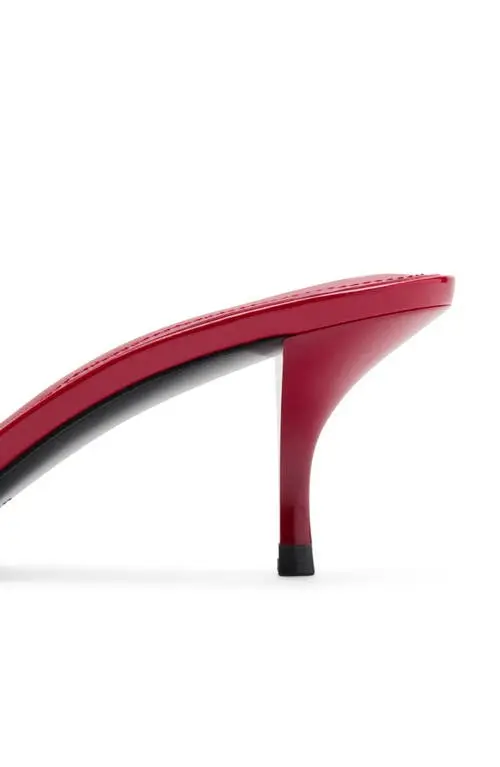 Mango Faux Leather Kitten Heel Sandal