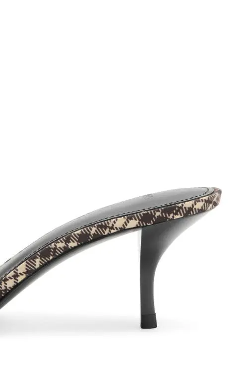 Mango Faux Leather Kitten Heel Sandal - Vanilla