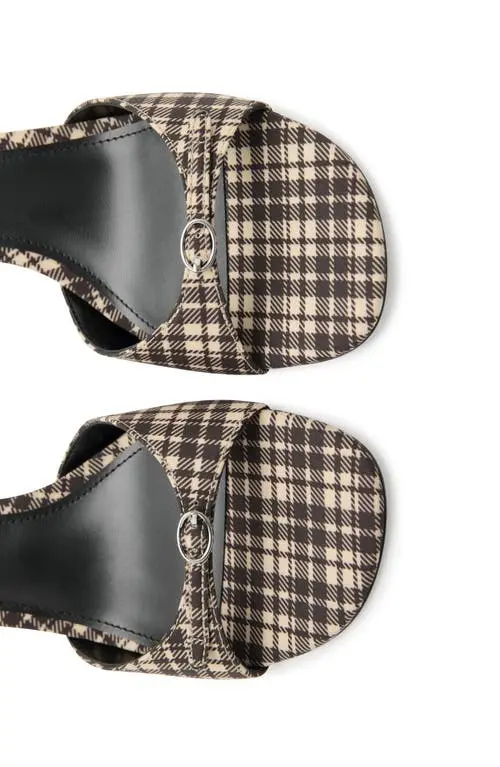 Mango Faux Leather Kitten Heel Sandal - Vanilla