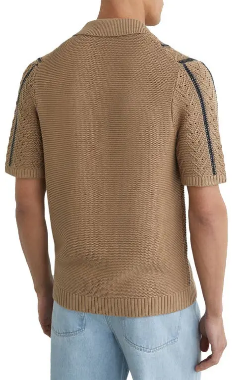 REISS Ellingham Striped Short Sleeve Sweater