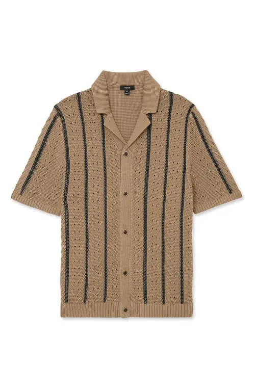 REISS Ellingham Striped Short Sleeve Sweater