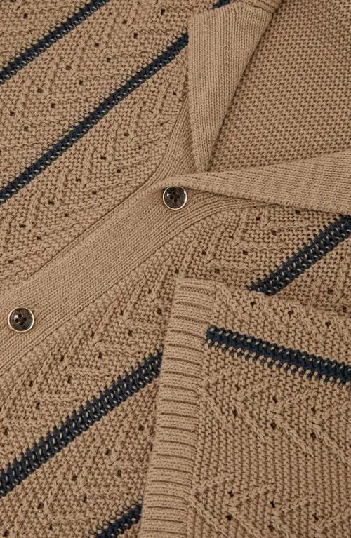 REISS Ellingham Striped Short Sleeve Sweater